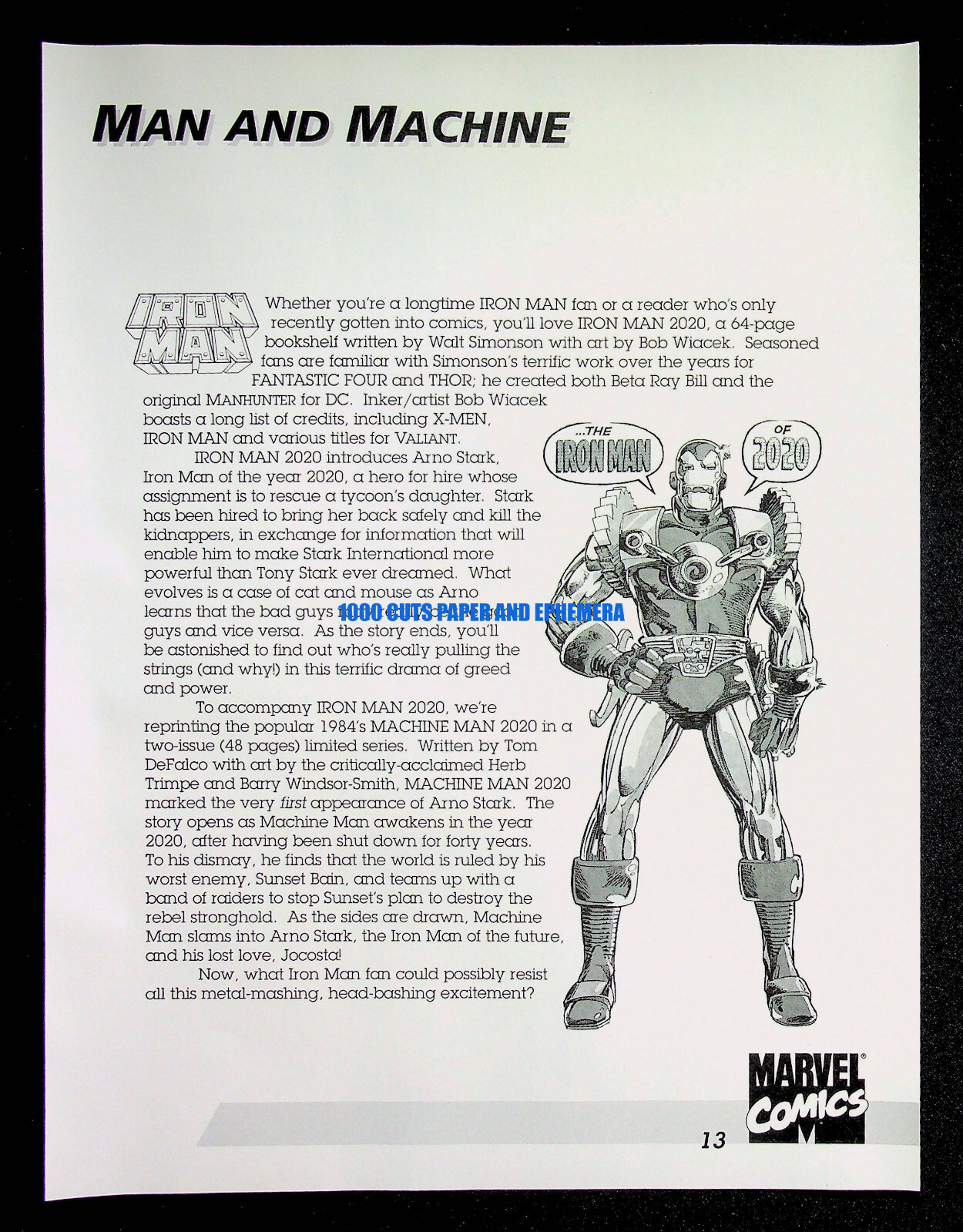 Iron Man Marvel Comics 1994 Trade Print Magazine Ad Poster ADVERT | eBay