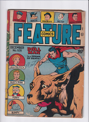 FEATURE COMICS #105 [1946 GD] DOLL MAN -- LALA PALOOZA -- BLIMPY ...