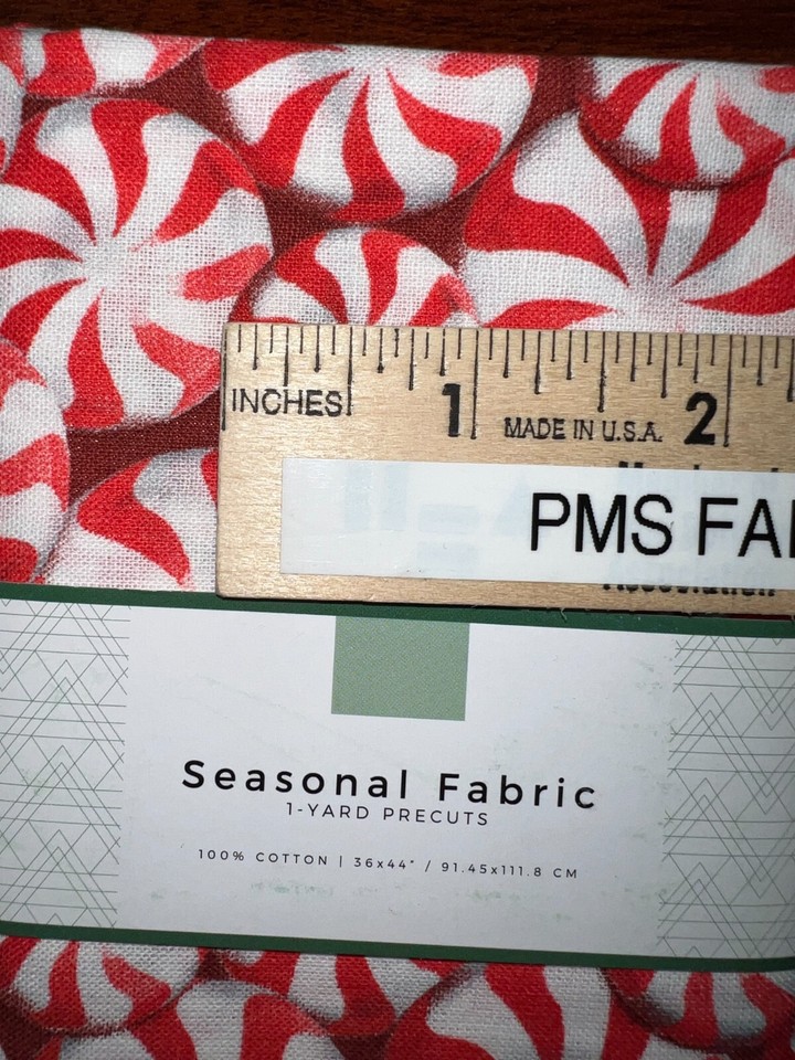 David's Peppermint Disk 100% light weight COTTON FABRIC 1 yard cut by ...