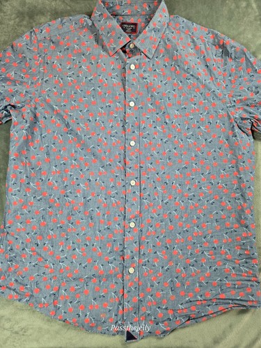 Untuckit Shirt Mens Extra Large Cherry All Over Print Stretch ...