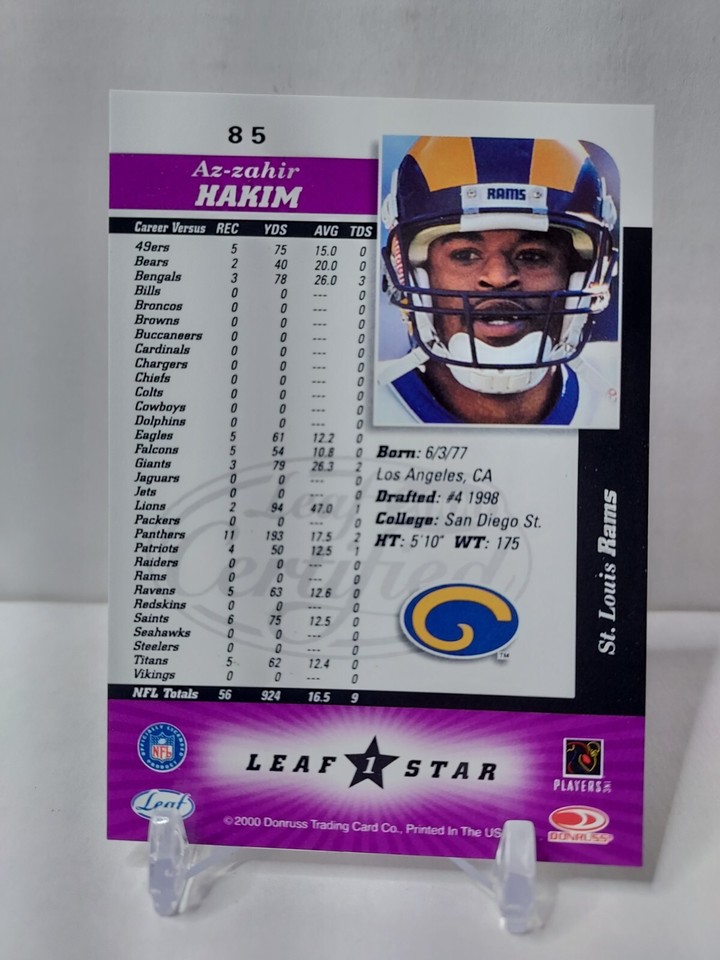2000 Leaf Certified Football #85 Az-Zahir Hakim St Louis Rams | eBay