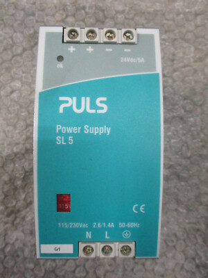 PULS SL5.100 SL5 DC Power Supply 115/230VAC 24VDC 5A PULS SL5.100 ...
