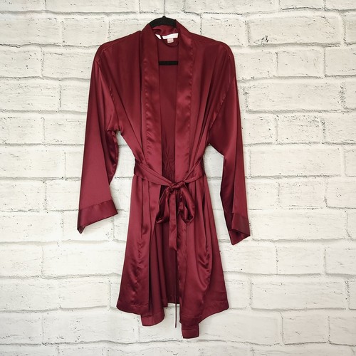 Victoria's Secret Women's Red Maroon Long-Sleeved Open Robe One Size ...