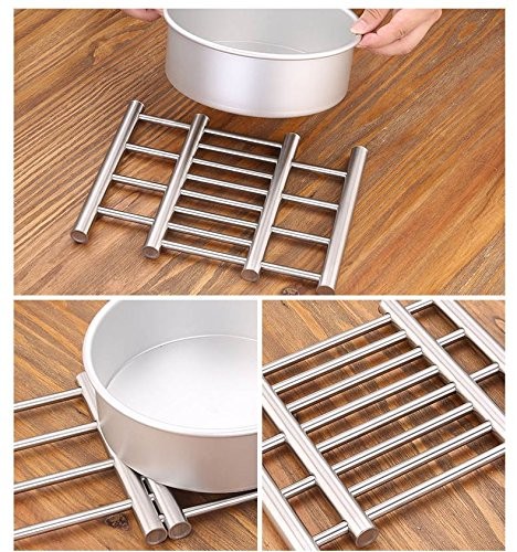 8x9 Metal Adjustable Trivet Wite from 9" to 15" Multi-Purpose Spoon ...
