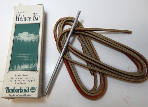 TIMBERLAND Leather Replacement KIT Pair Shoe Laces Brown lacing needle ...