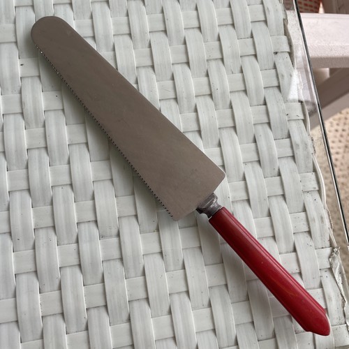 Vintage BAKELITE CAKE KNIFE~Cherry Red Stainless Steel Server 10.25 ...