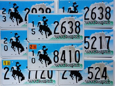 ONE OR MORE Embossed WYOMING Cowboy & Horse PASSENGER License Plate ...