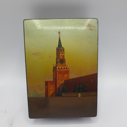 Russian Jewelry Lacquer Box Case Moscow Red Square Kremlin Vintage | eBay