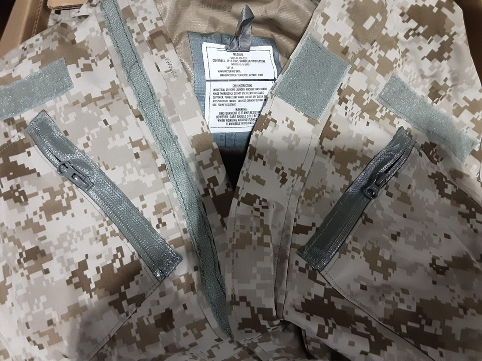 USMC JP-8 Fuel Handlers Coveralls Flame Resitant Goretex Coverall ...