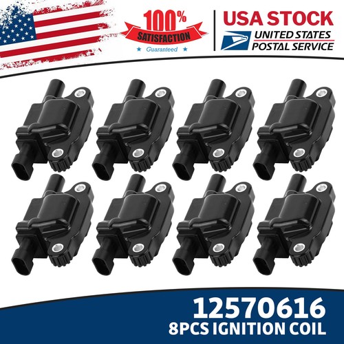 Pack of 8 Ignition Coil For Chevrolet GMC V8 12570616 12611424 UF413 ...