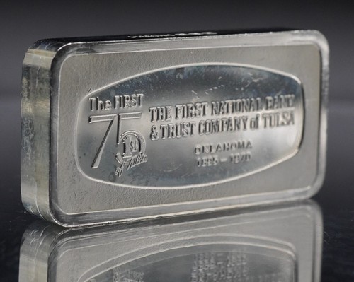 1970 First National Bank Tulsa Oklahoma Franklin Mint 2oz 925 Silver ...