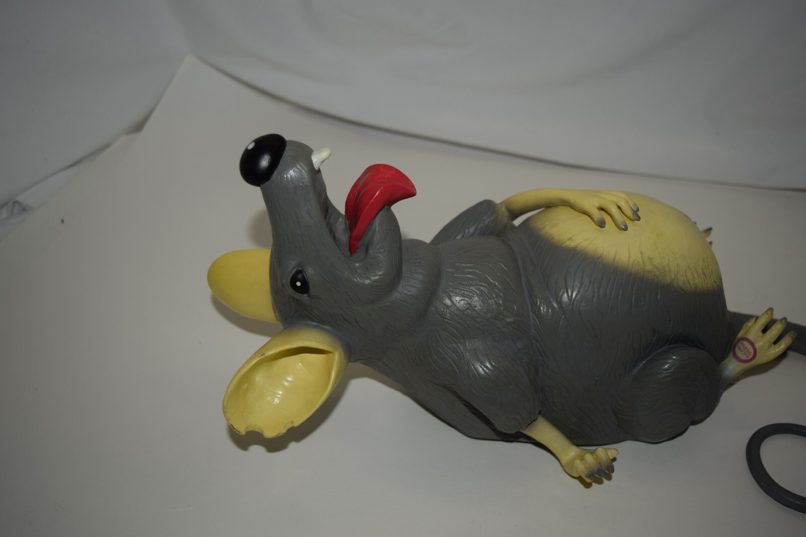 GEMMY HALLOWEEN FAT RAT 15" TALKING ANIMATED BURPING RARE RUBBER PROP ...