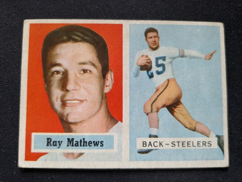 1957 Topps Football Card # 63 Ray Mathews - Pittsburgh Steelers (VG/EX ...