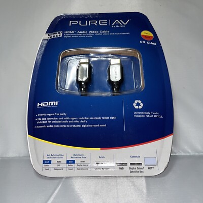 Belkin PureAV HDMI A/V Cable for Audio/Video Device - 8FT New 8 ft | eBay