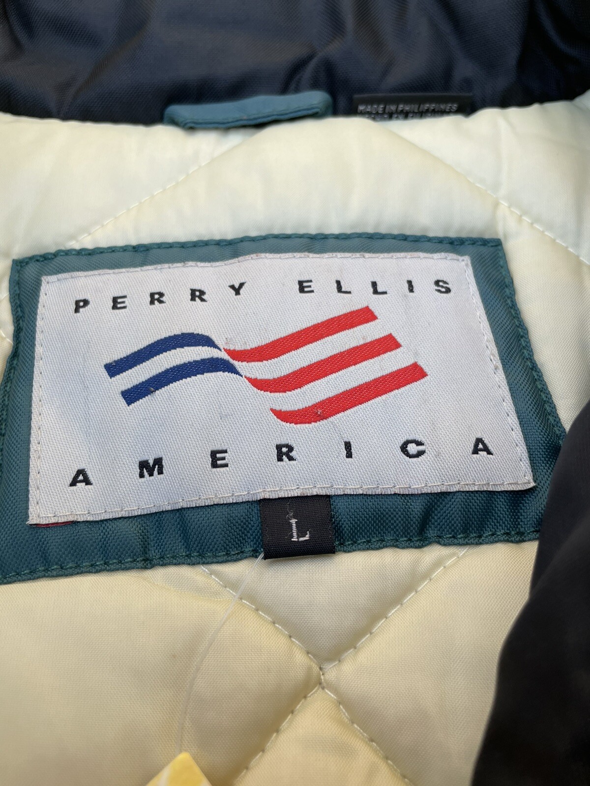 Perry Ellis Early 2000s Green Jacket Size Large - Gem