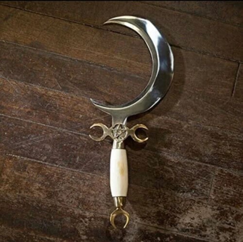 Druid's Crescent Moon Bowline with Bone Handle for Ritual Work, Wicca ...