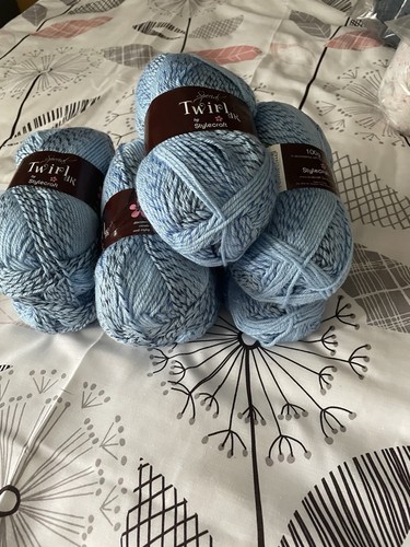 Stylecraft Double Knitting Yarn Twirl In Blue Fleck 7 X 100 Gram Balls ...