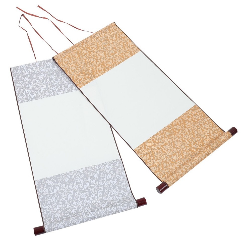 2 Pcs Blank Calligraphy Scroll Chinese Hanging Scrolls Art Paper | eBay ...