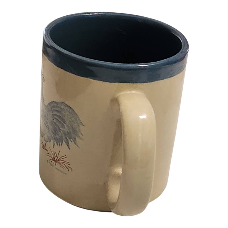 Jacaman Stoneware Blue Rooster Mug 1983 Cottagecore Farmhouse | eBay