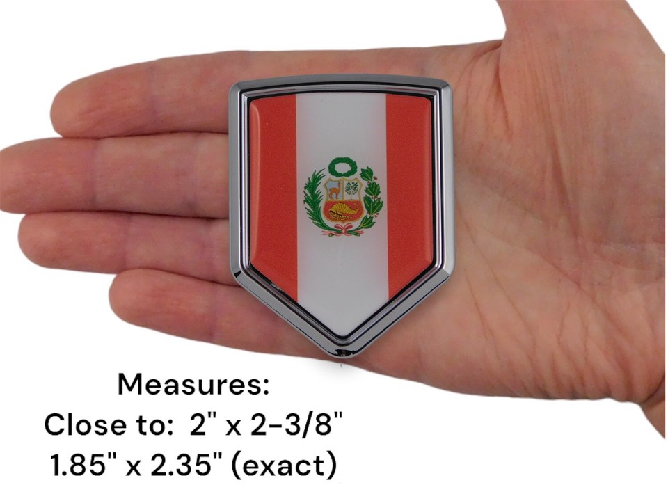 Peru Peruvian Flag Car Chrome Emblem 3D Decal Sticker | eBay