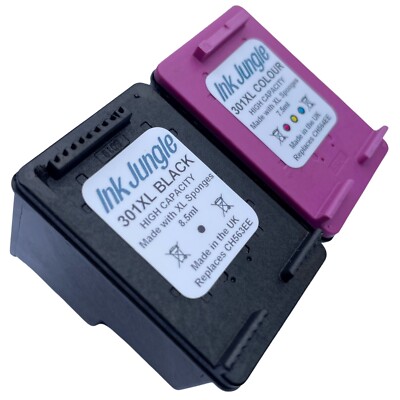 Refilled HP 301XL Black & Colour Ink Cartridge For DeskJet 2542 Inkjet ...