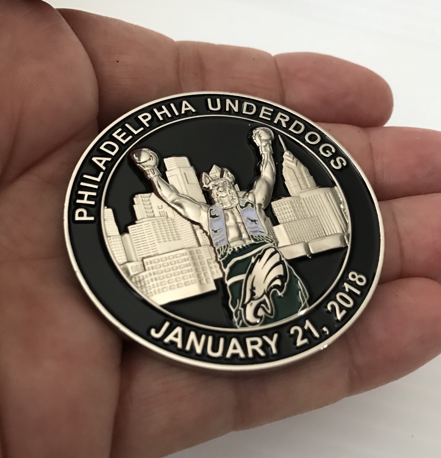NFL NFC Champs Philadelphia Police Challenge Coin Underdogs Eagles ...