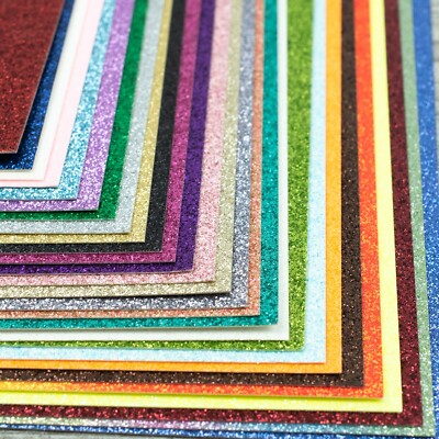 Premium A4 Sparkly GLITTER CARD Sheet Paper Arts Craft Scrapbooking ...