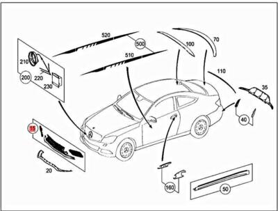 Genuine MERCEDES A205 C205 Cover bumper area 2058809903 | eBay