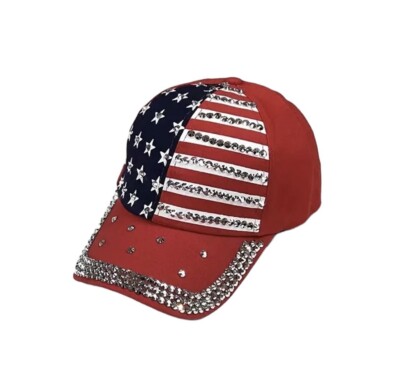 NWT Andrea's Deals Stylish Five-pointed Star Diamond Baseball Cap, Red ...