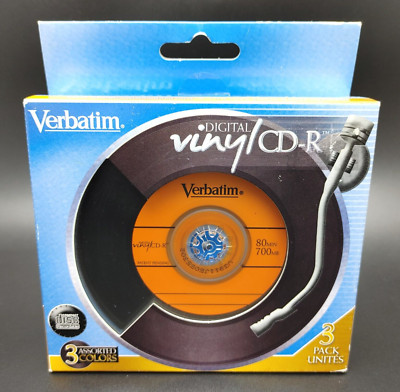 Verbatim CD R Digital Vinyl With Jewel Cases 3 Pack Assorted 80min ...
