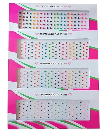 Indian Traditional Small Bindi Plain Self-Adhesive Multi Colour Bindi ...