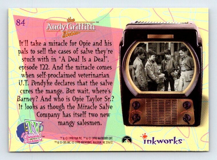OPIE & FRIENDS ANDY GRIFFITH SHOW TRADING CARD #84 Inkworks 1998 B191 ...