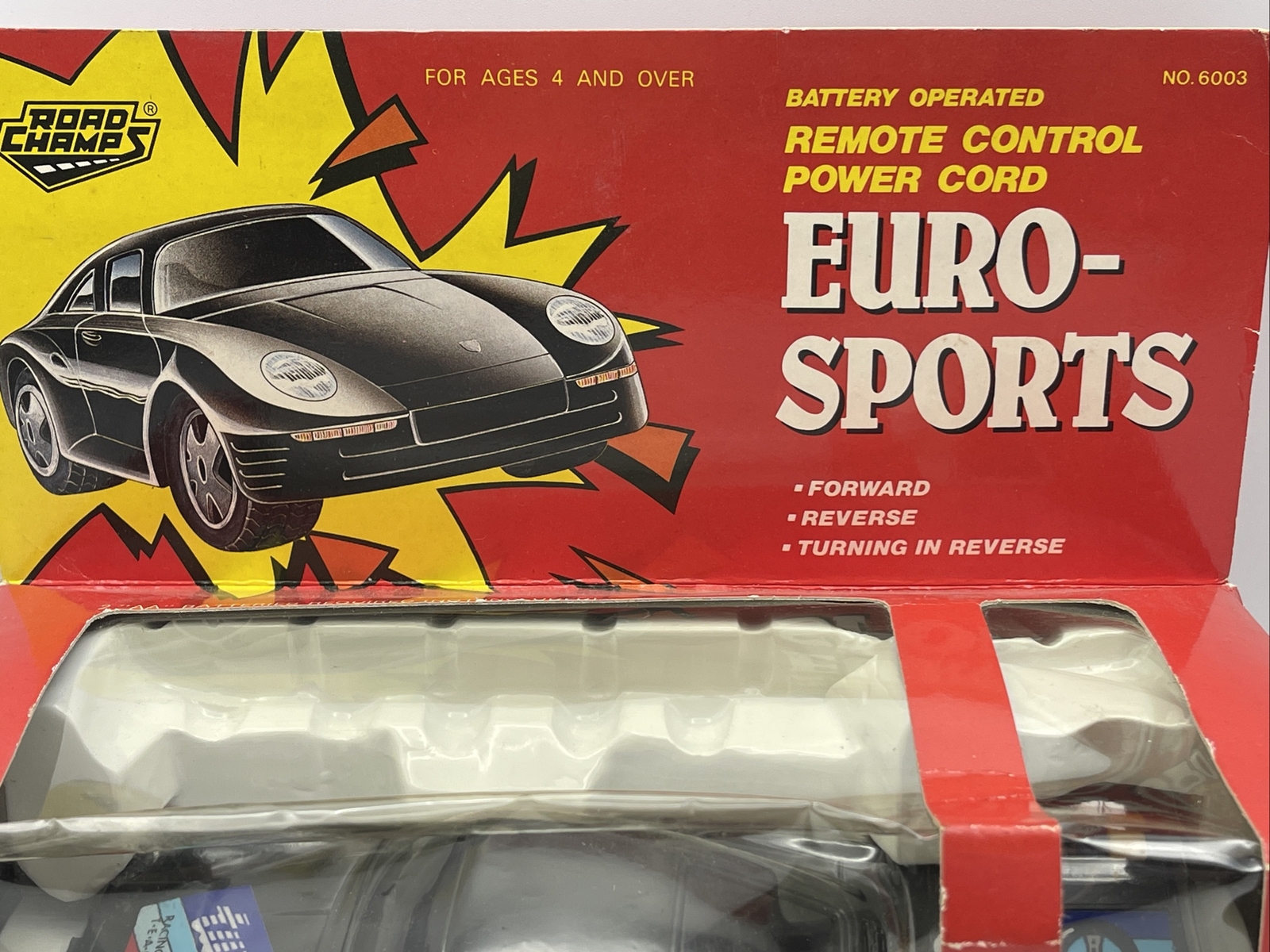 Vintage 1987 Road Champs Euro Sports Remote control with Porsche Turbo ...