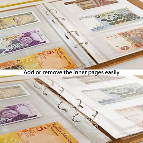 120 Pockets Currency Album, Paper Money Banknote Collection Book Bills ...