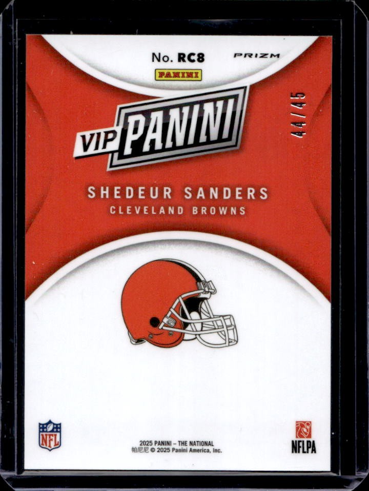 2025 Panini NSCC VIP Gold Pack Shedeur Sanders Hello Prizm Rookie RC #44/45 | eBay