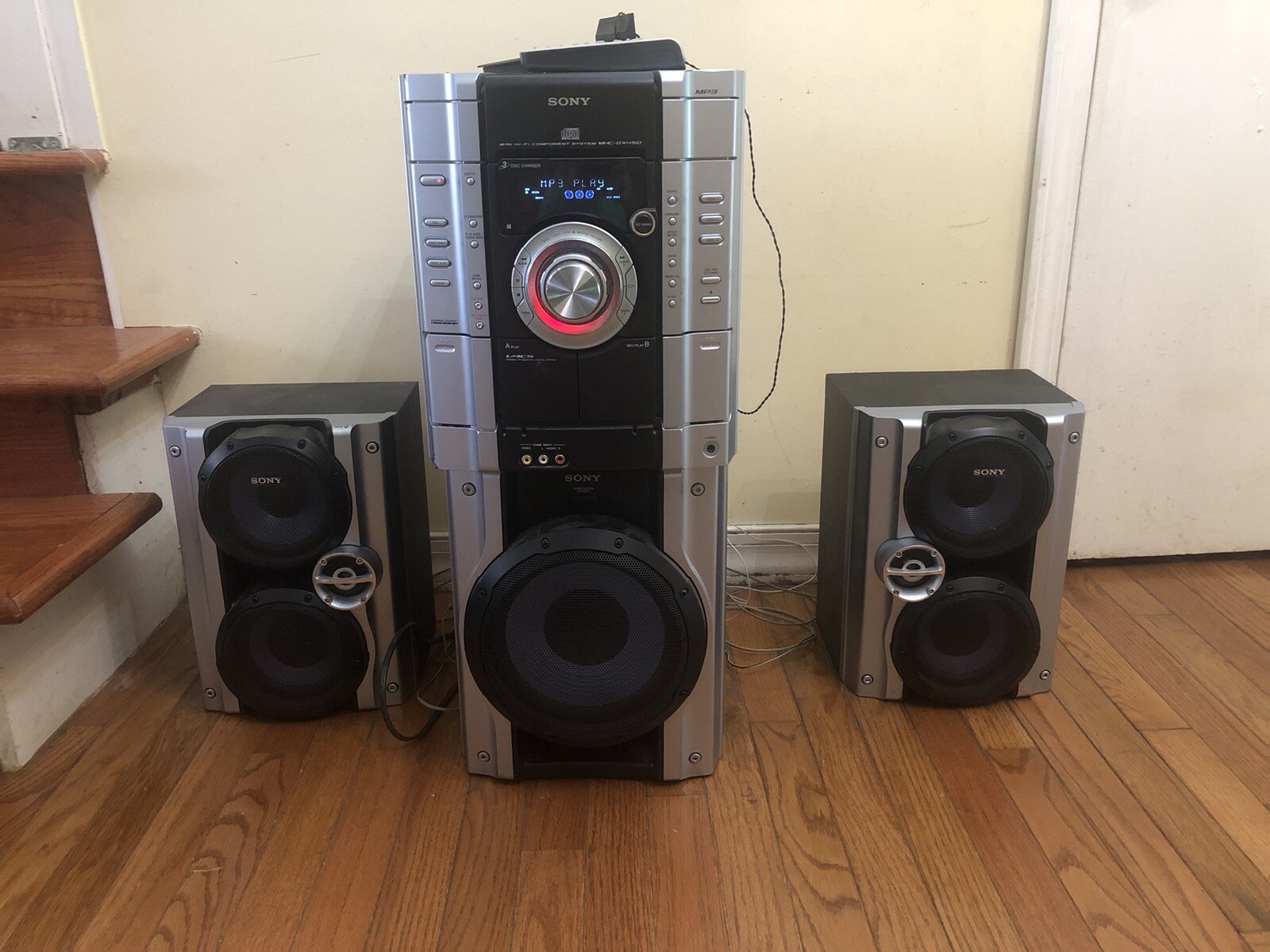 Sony MHC-GX450 Hi Fi Component System 3 CD Radio Dual Tape Tested MP3 ...