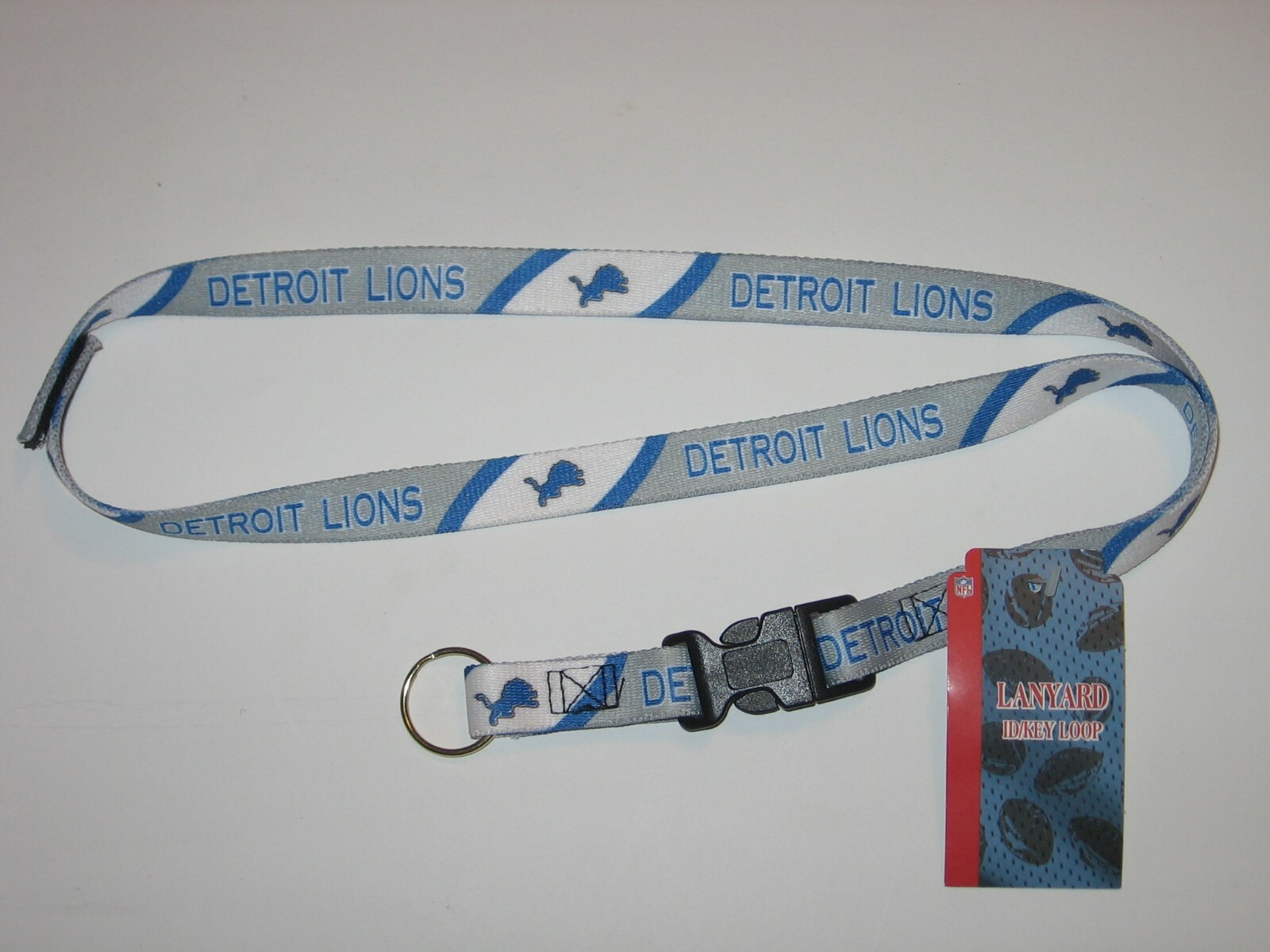 Detroit Lions Lanyard Keychain w/ 'Hook & Loop' Breakaway Fastener FREE ...