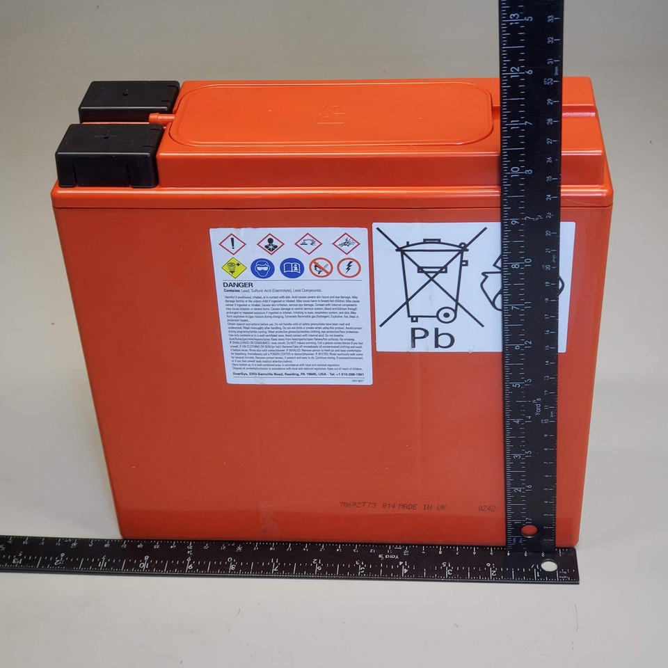 ENERSYS PowerSafe SBS Non-Spillable Battery 12.0v 62.0Ah B14 MFG Apr 22 ...