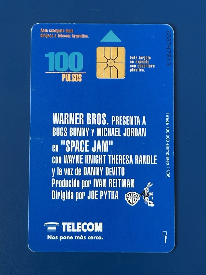 RARE Michael Jordan Space Jam 1996 Phone Cards from Argentina Telecom ...