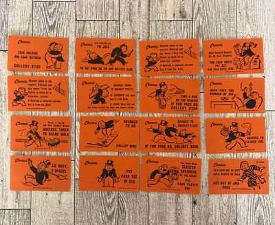 Hasbro Monopoly Chance Cards (Orange) Replacements You Pick Which Ones ...