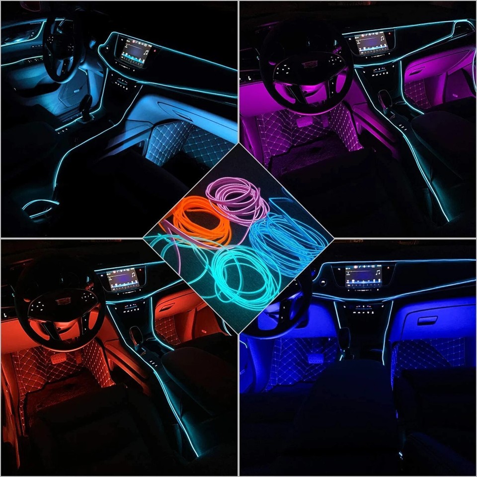 9.8FT Auto Car Interior Atmosphere Wire Strip Light LED Decor Lamp ...