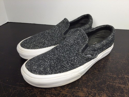 VANS Gray & Black Classic Slip On Shoes 721454 Men's Size 5.5 Women's ...