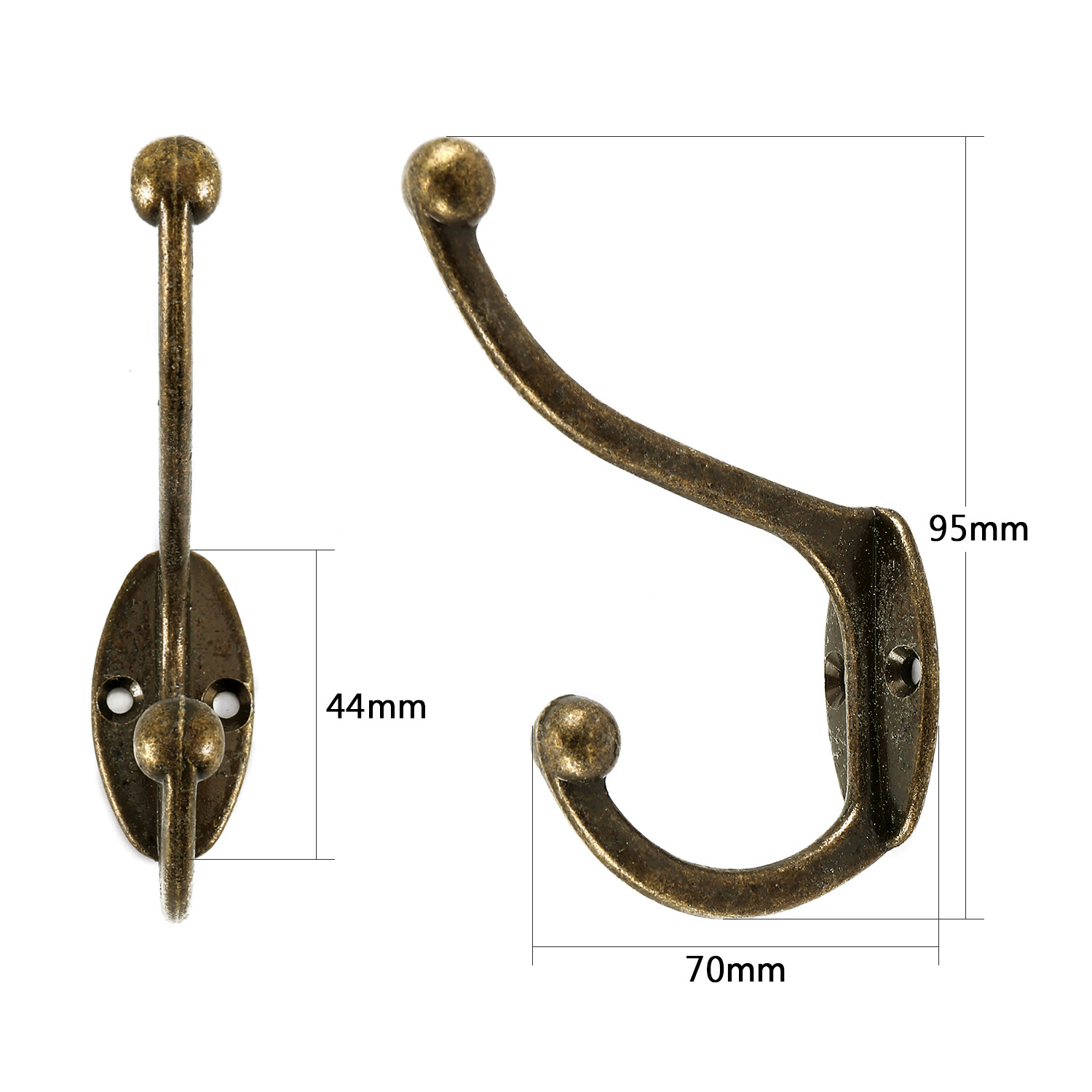 5/10X Vintage Coat Robe Hat Clothes Hooks Holder Door Hook Rack Wall ...