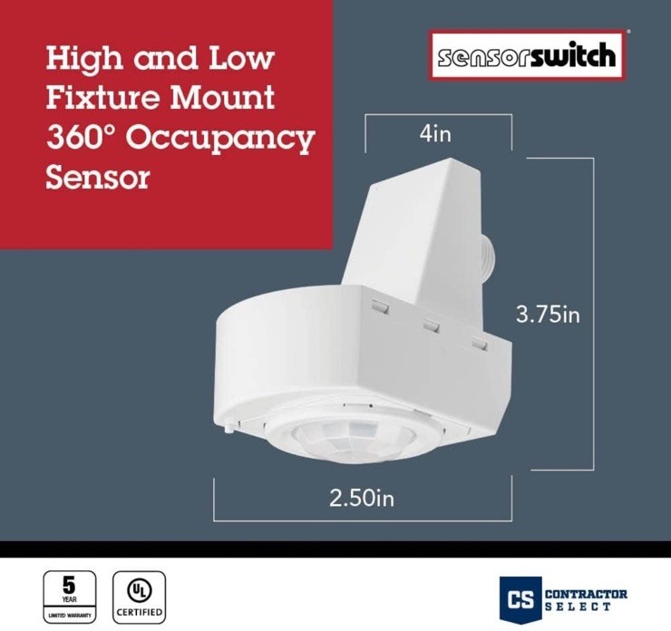 Acuity Sensor Switch LSXR610 Fixture Mount Occupancy Sensor ...