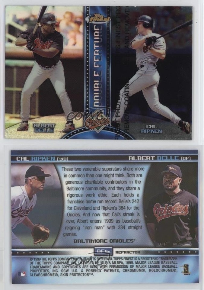 1999 Finest Double Feature Refractor Left Albert Belle Cal Ripken Jr ...
