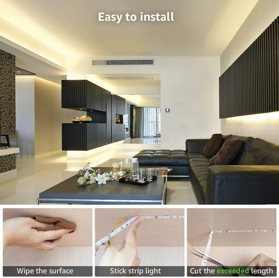 16.4ft LED Strip 3528 2835 3014 5050 5054 5630 5730 7020 SMD Flexible ...