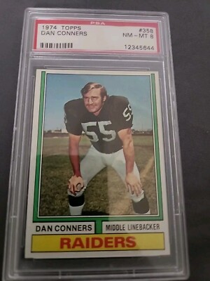 1974 Topps 358 Dan Conners PSA 8 Raiders | eBay