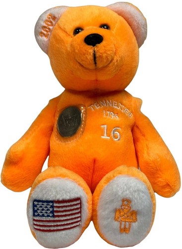 TIMELESS TOYS State Quarter Bear 1999 #16 Tennessee Plush Beanie ...