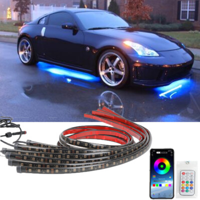 Car Flexible Underglow Flowing Lamp LED RGB Lights For Nissan 370Z 350Z ...