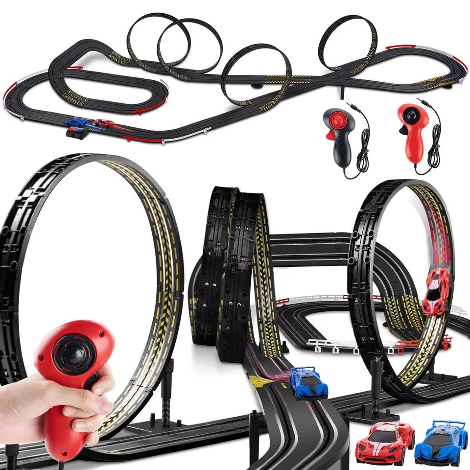Slot Car Race Track Set Electric Powered Race Track Dual Racing Car ...
